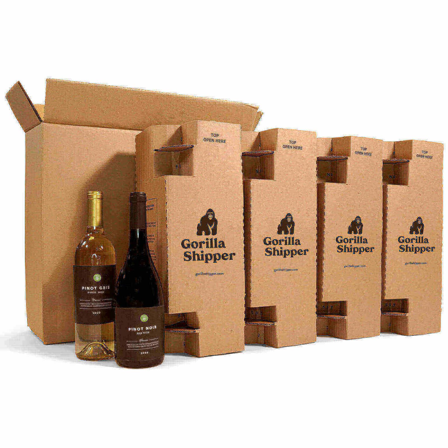 Cardboard Wine Box | 12-Bottle Capacity | Gorilla Shipper