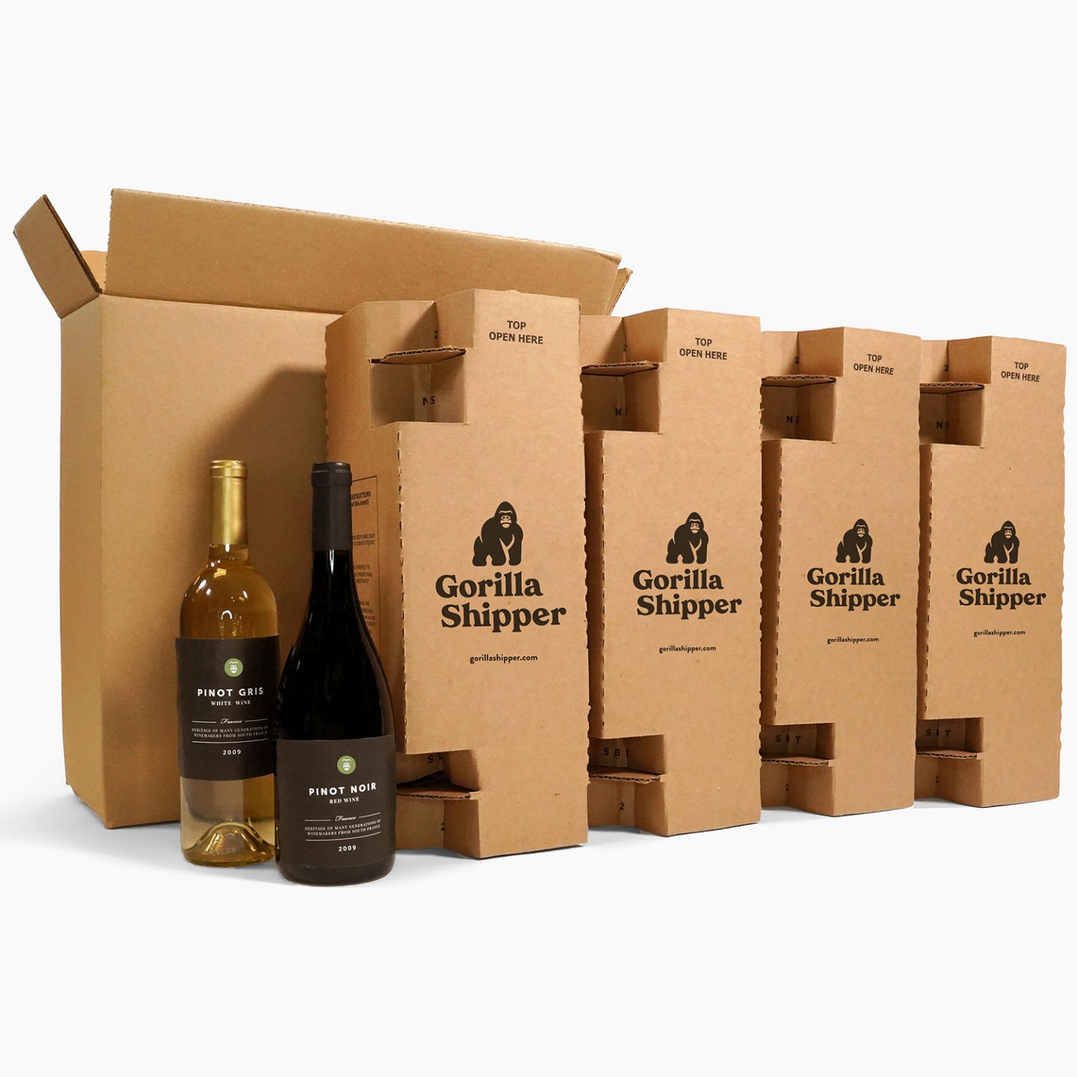 Corrugated Wine Shipping Boxes - 12 Wine Bottle Box | Gorilla Shipper
